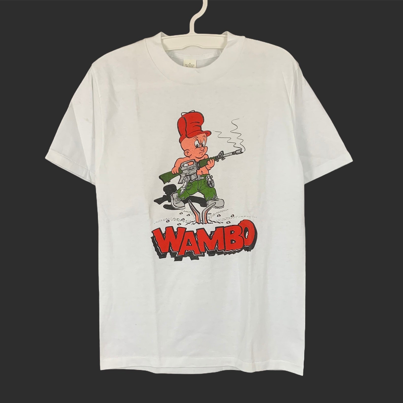 Deadstock Vintage 80s Wambo "rambo" Tee T - Shirt Parody Medium - Etsy