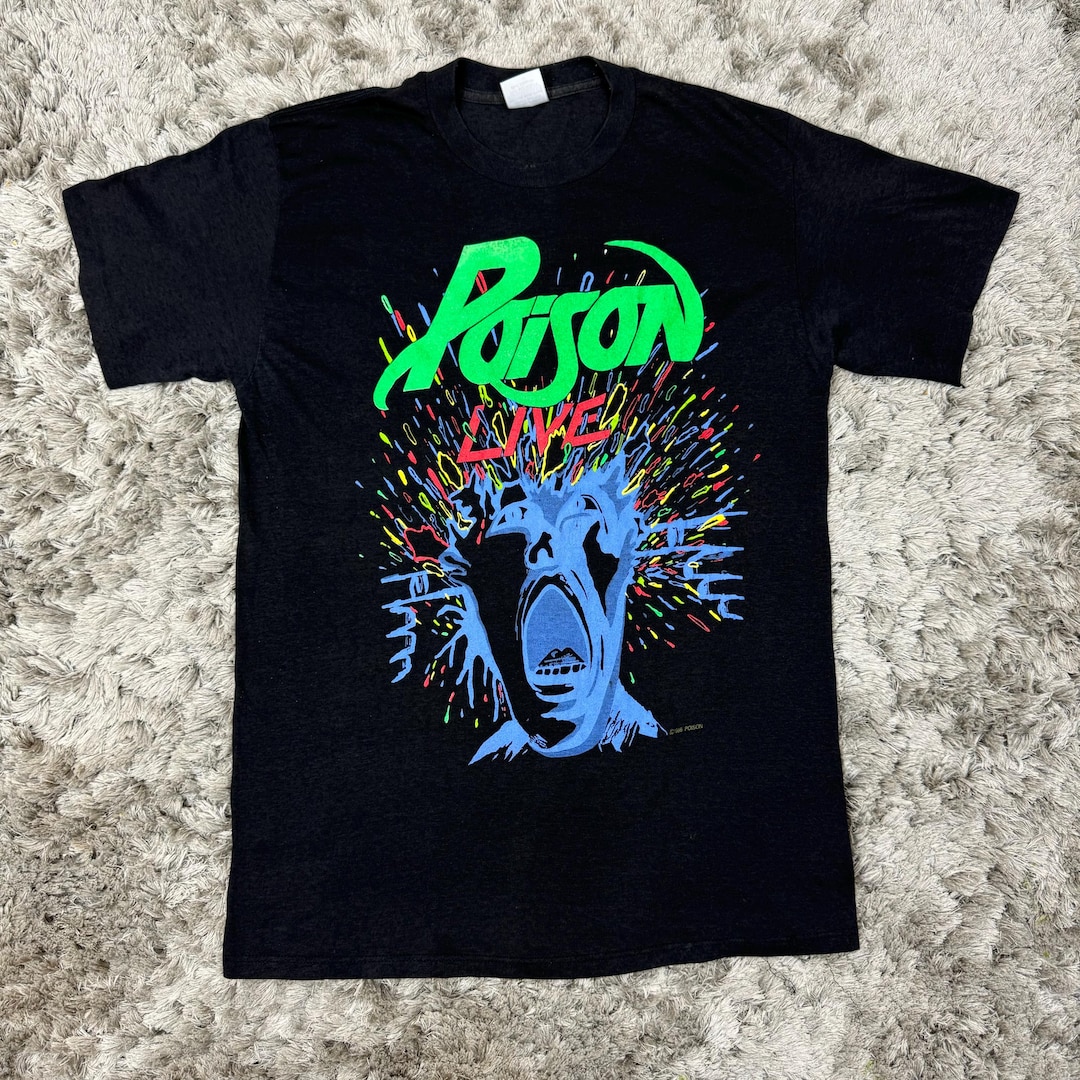 Vintage 1986 Poison Live Shirt Tee T - Shirt 80s - Etsy
