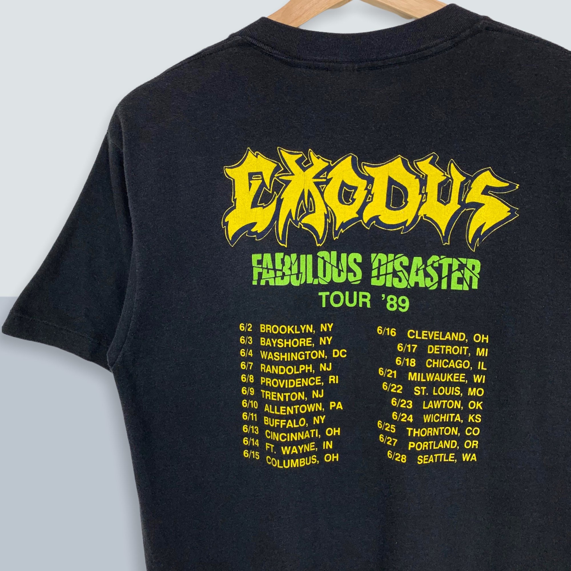 RARE Vintage 1989 Exodus Fabulous Disaster Tour Tee T - Shirt 80s sold ...