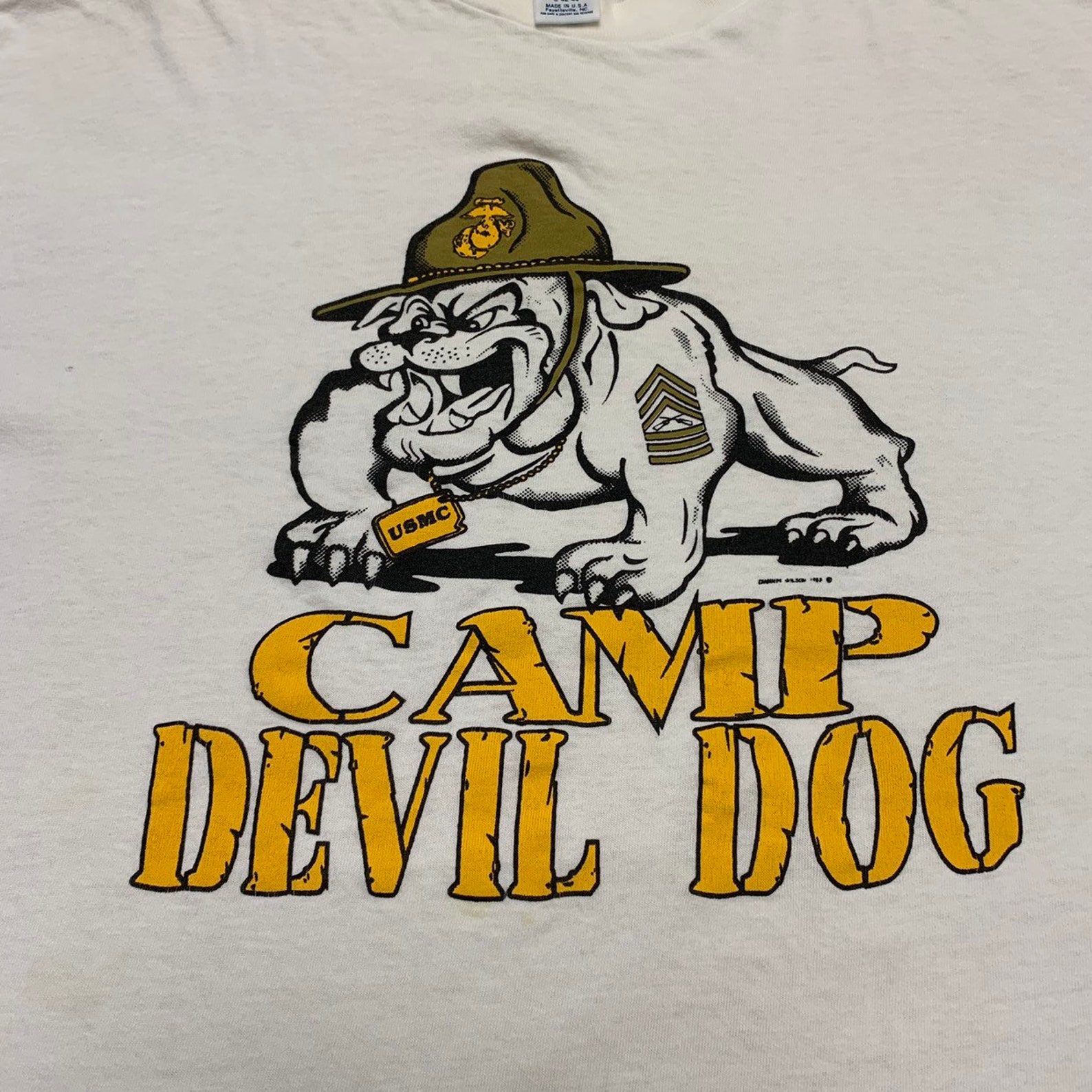 Vintage 80s USMC Camp Devil Dog Army Tee T Shirt Large | Etsy