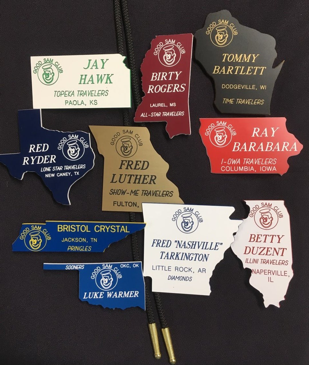 Good Sam Club State Name Tags W/bolo Tie FREE SHIPPING - Etsy