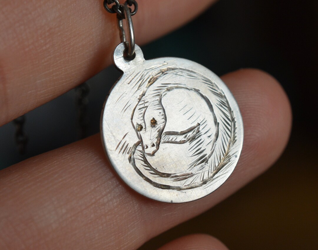 VINTAGE Etched Ouroboros Sterling Silver Coin Pendant Charm, Eternal ...