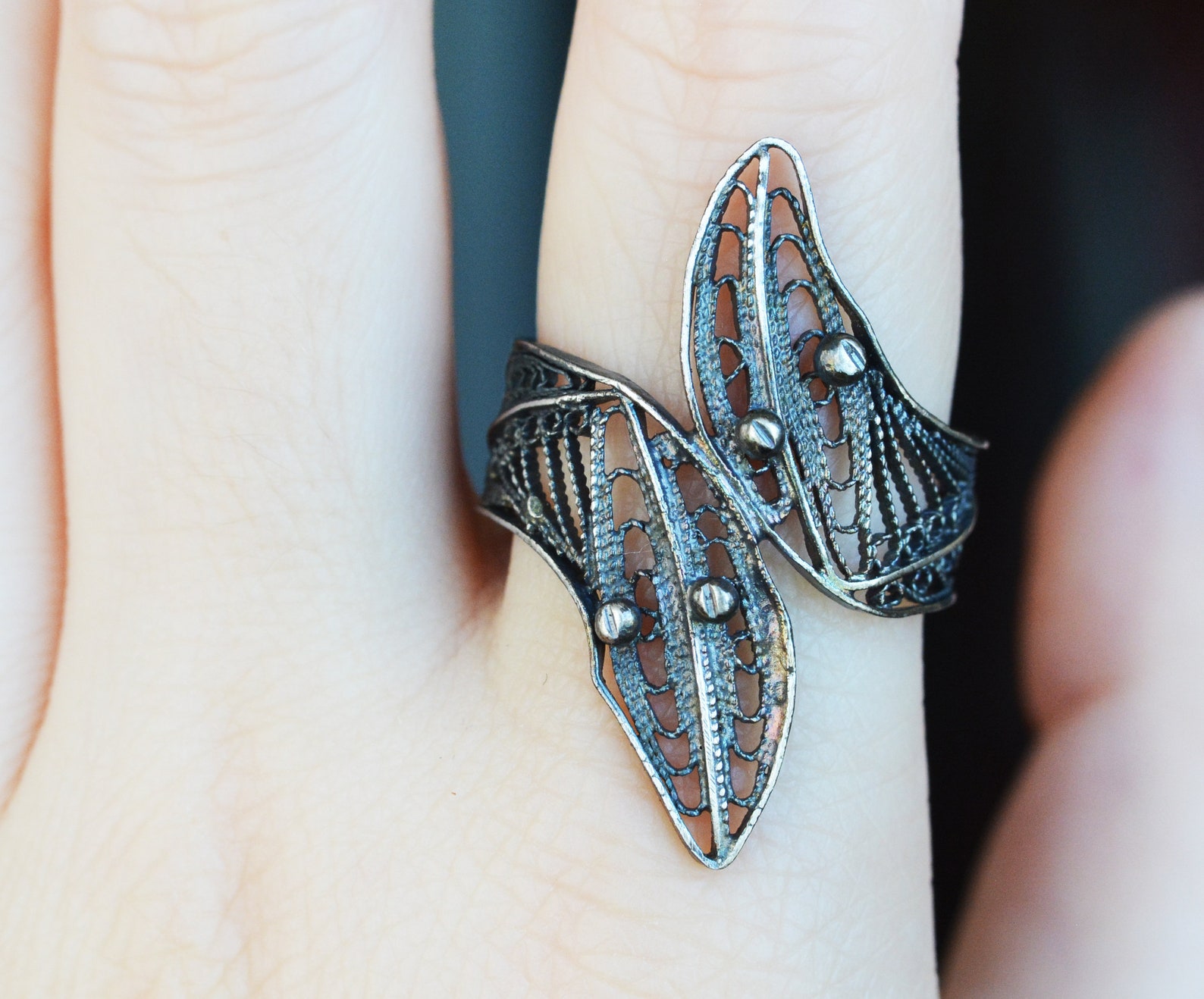 VINTAGE 'lace' Snake Ring Filigree Sterling Silver - Etsy