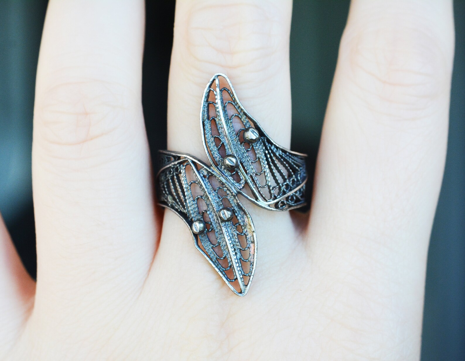 VINTAGE 'lace' Snake Ring Filigree Sterling Silver - Etsy