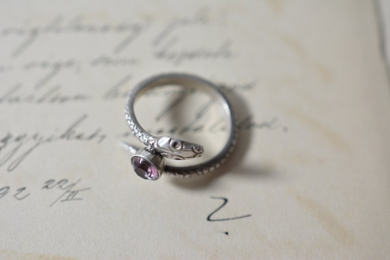 ANTIQUE Victorian Foil Paste Setting Serpent Sterling… - Gem