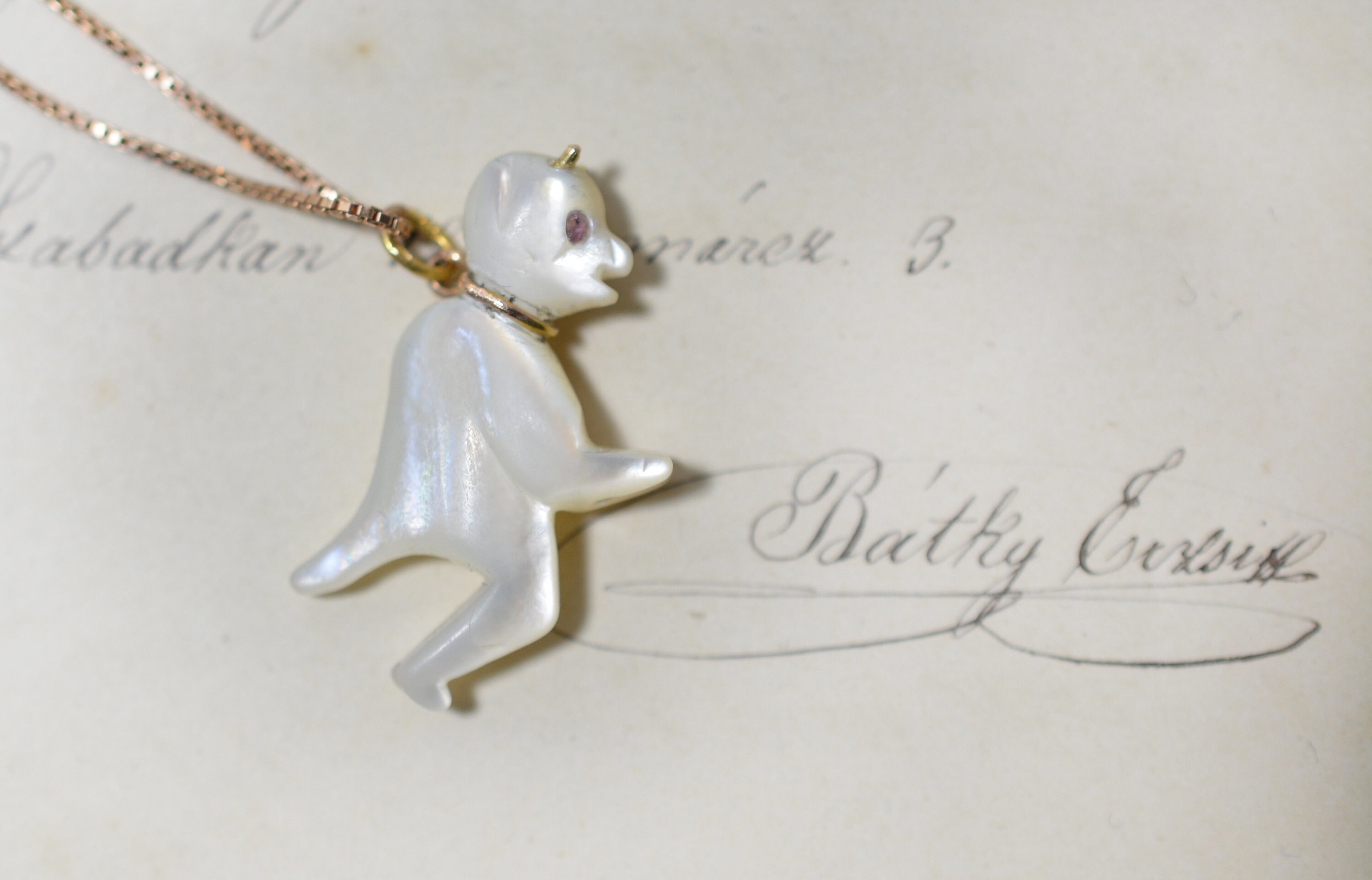 ANTIQUE Mop Toy Monkey Demon 9ct Yellow Gold Pendant Charm - Etsy