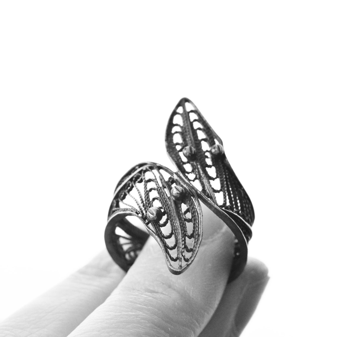 VINTAGE 'lace' Snake Ring Filigree Sterling Silver - Etsy