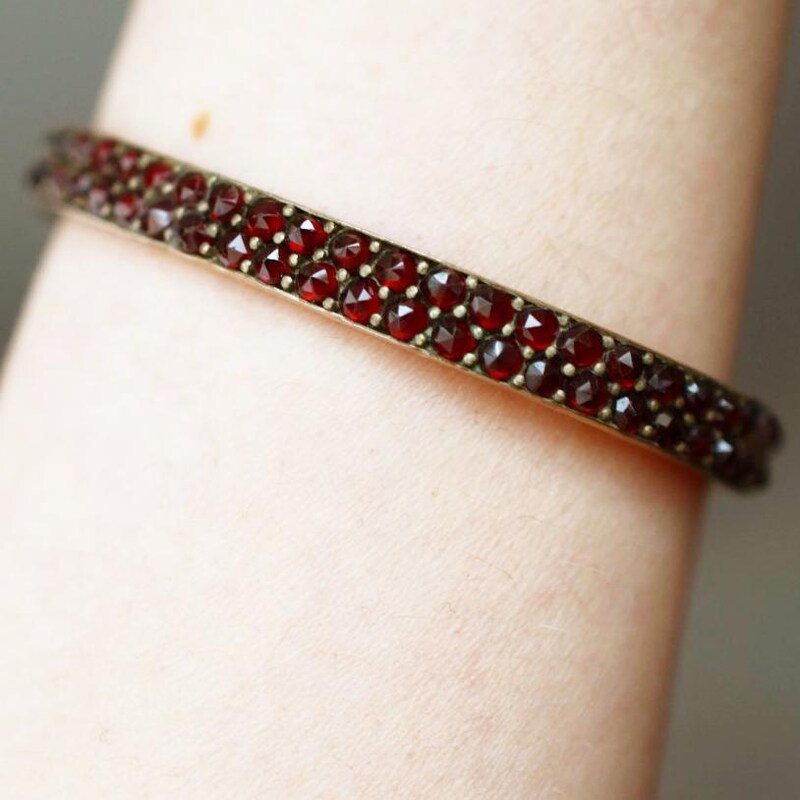 Garnet Bangle - Etsy