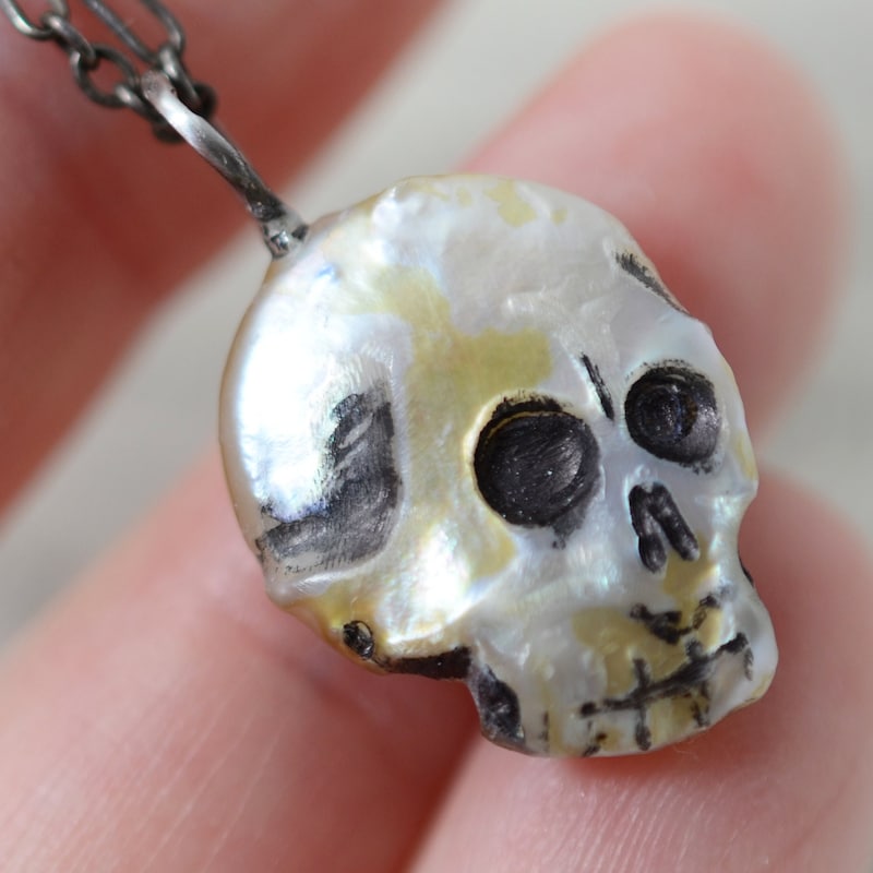 Pearl Skull - Etsy