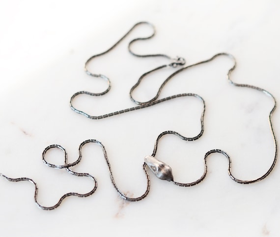 ANTIQUE Snake Necklace Chain 800 Sterling Silver, Our… - Gem
