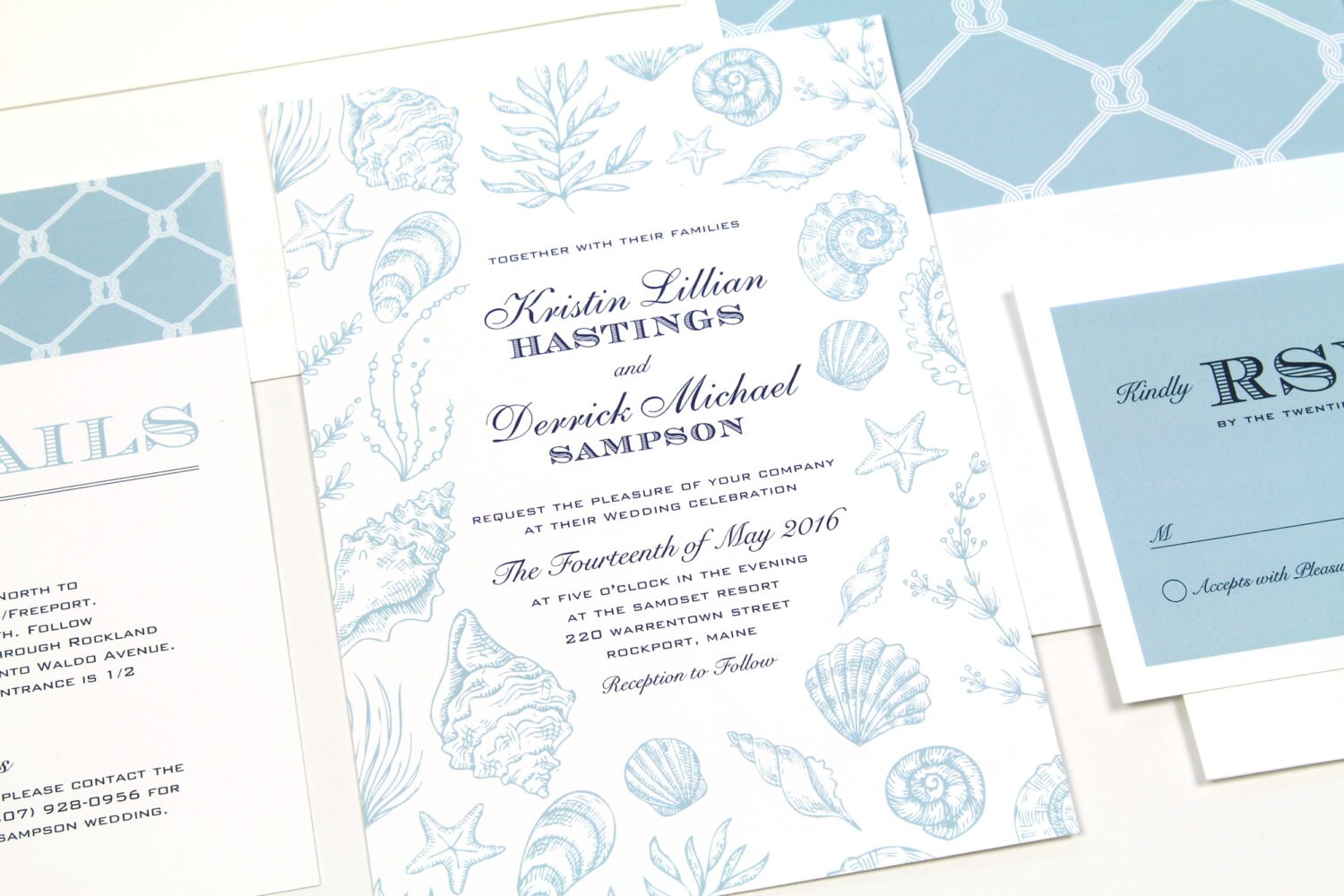 Beach Wedding Invitation Seashell Wedding Invitation | Etsy