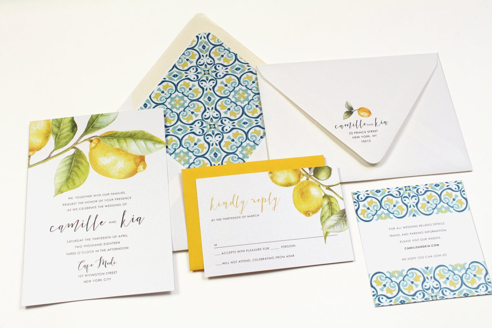 Lemon Wedding Invitation Mediterranean Wedding Invitation | Etsy