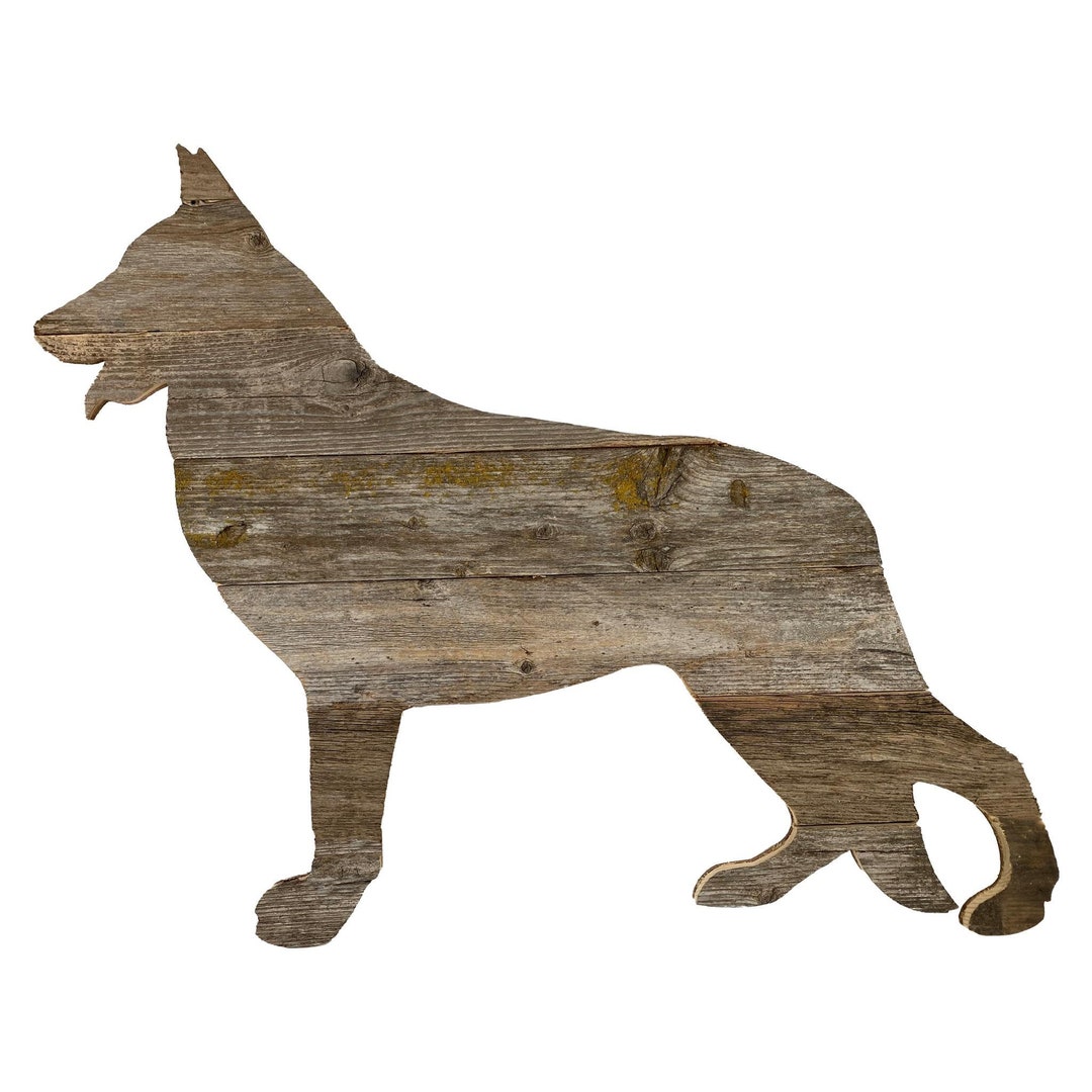 German Shepherd Dog Cutout Silhouette | Reclaimed Wood Pet Wall Art or ...