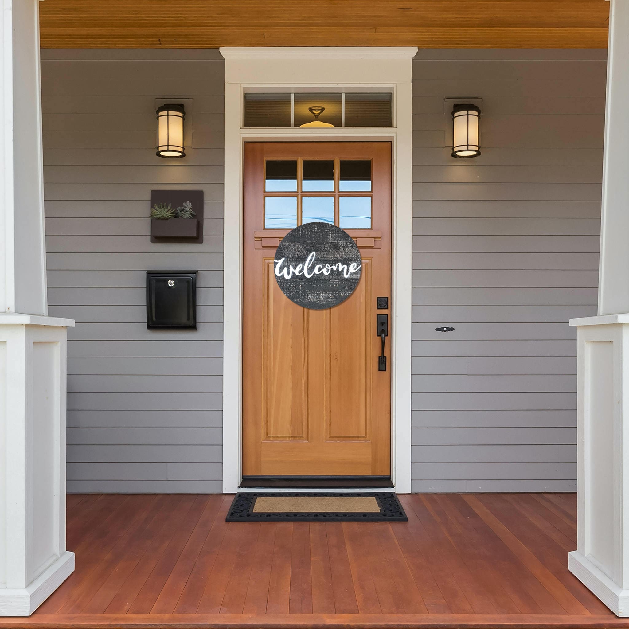 Welcome Sign for Front Porch | Round Front Door Welcome Sign 14 ...