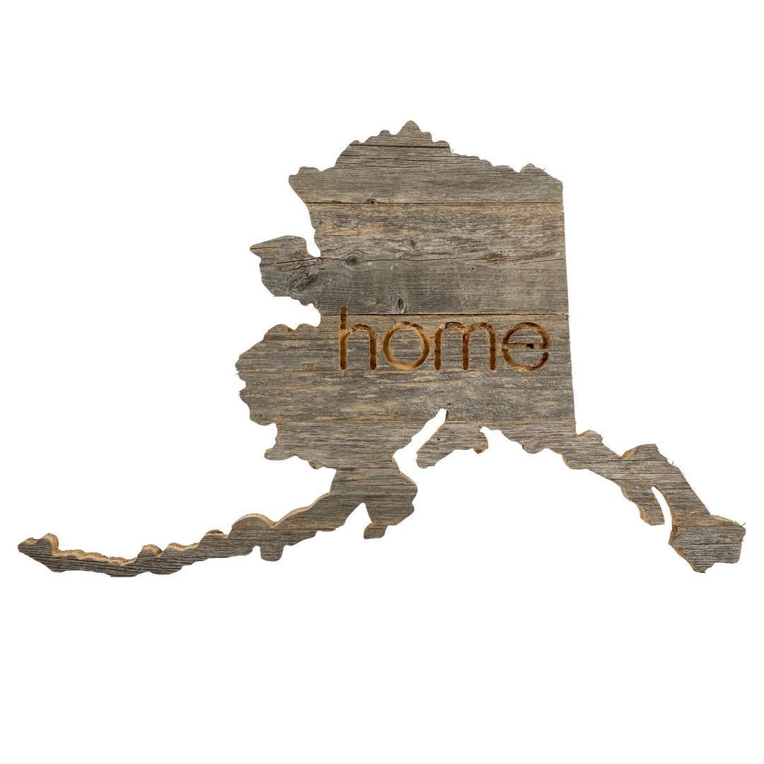Alaska Rustic Farmhouse Wood State Sign | State Wall Home Décor | Makes ...