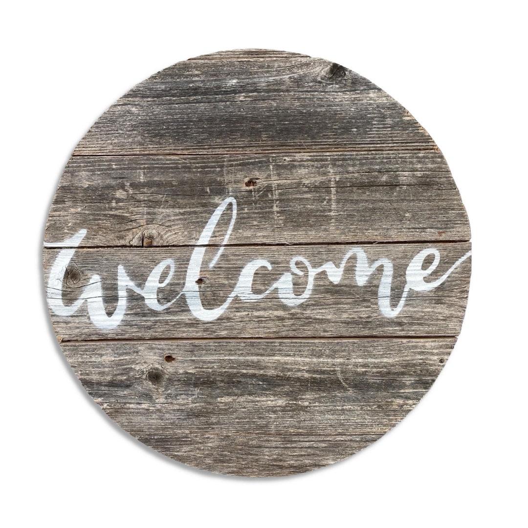 Welcome Sign for Front Porch | Round Front Door Welcome Sign 14 ...