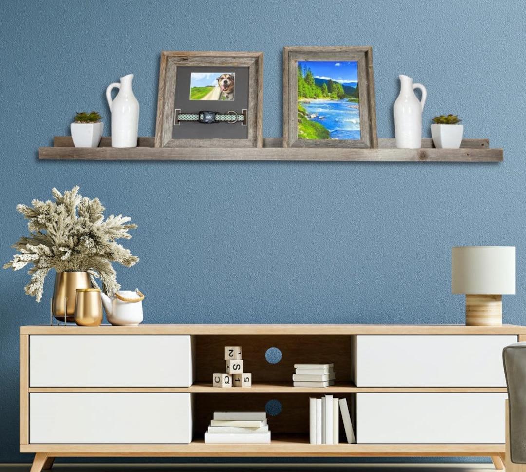 Picture Ledge Wall Shelf | Floating Narrow Wall Shelf | Reclaimed Wood ...