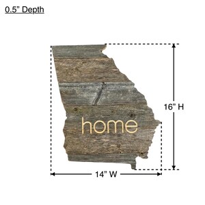 Georgia Rustic Farmhouse Wood State Sign | State Wall Home Décor ...