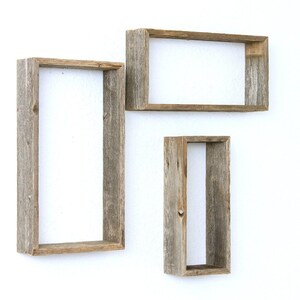 Set of 3 Floating Rectangle Shelves | Wood Shelves | Wall Shelves ...