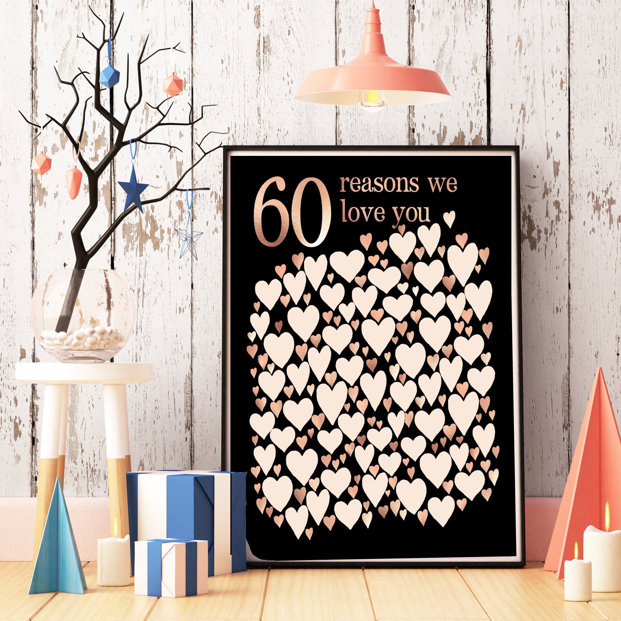60 Reasons We Love You 60th Birthday Gift Guest Book for - Etsy UK