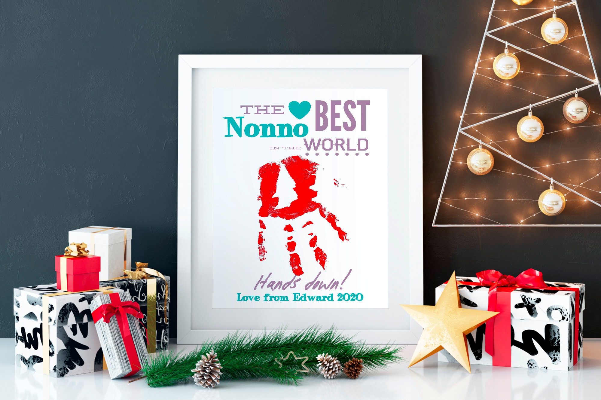 Personalized Teacher Gifts Handprint Art Printable Teacher - Etsy