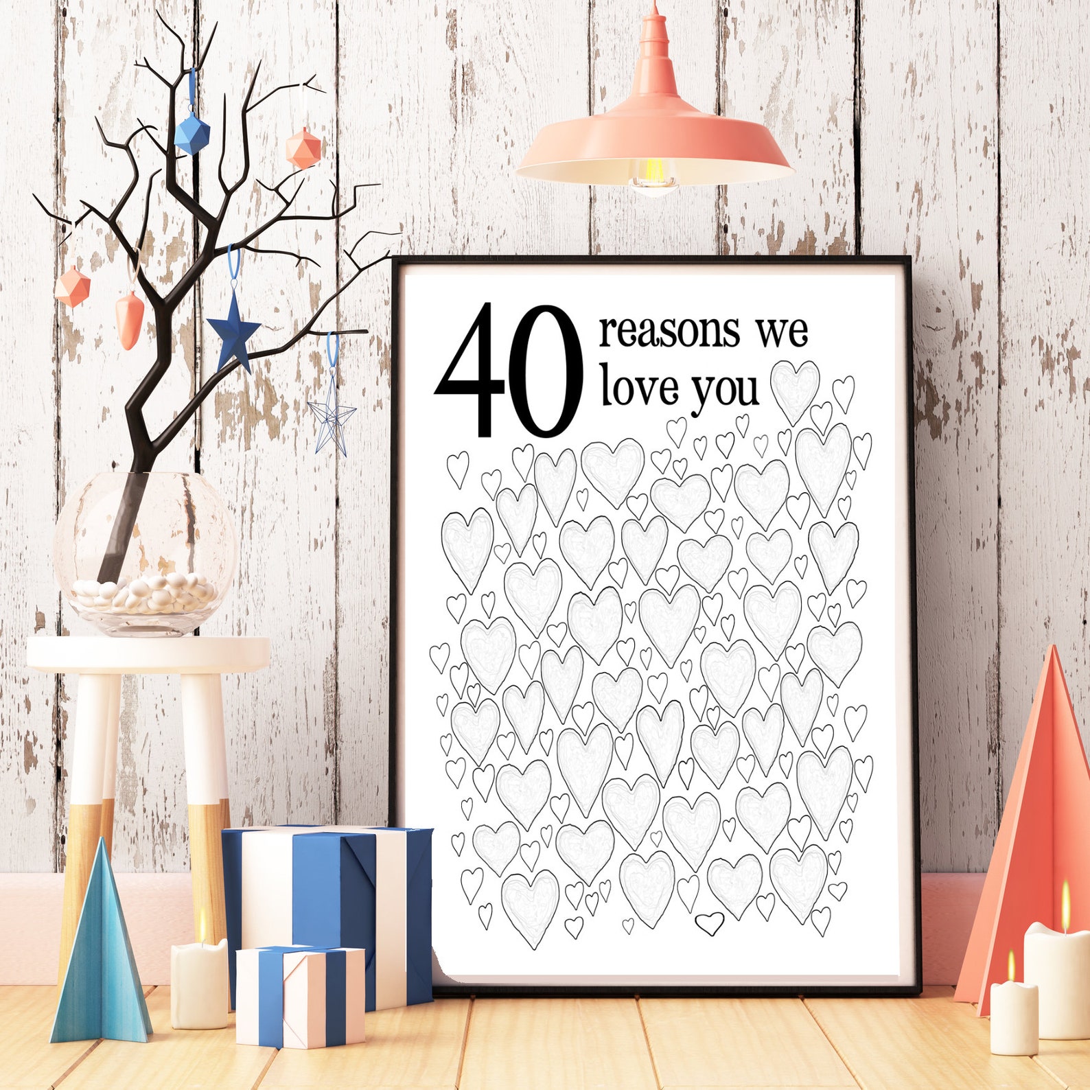 40th Birthday Party Guest Book Poster Gift for Man 40th - Etsy