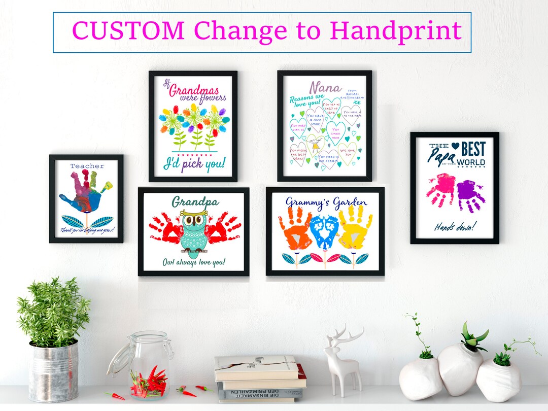 CUSTOM Change to Handprint Art Personalized Handprint Gift - Etsy