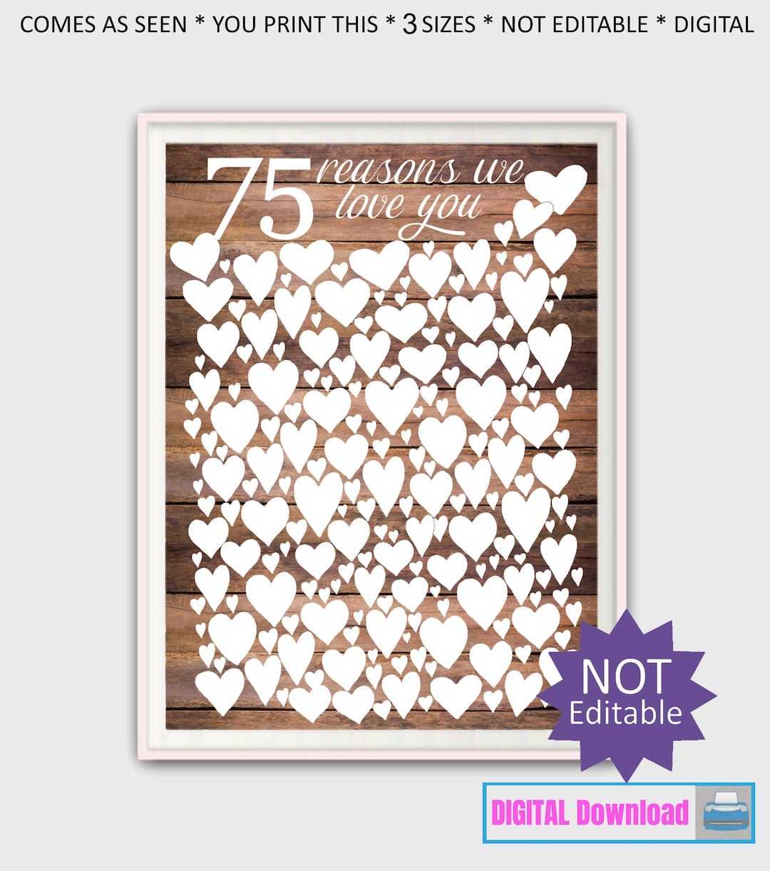 75 Reasons We Love You 75th Birthday Gift for Dad, Grandma, Grandad ...