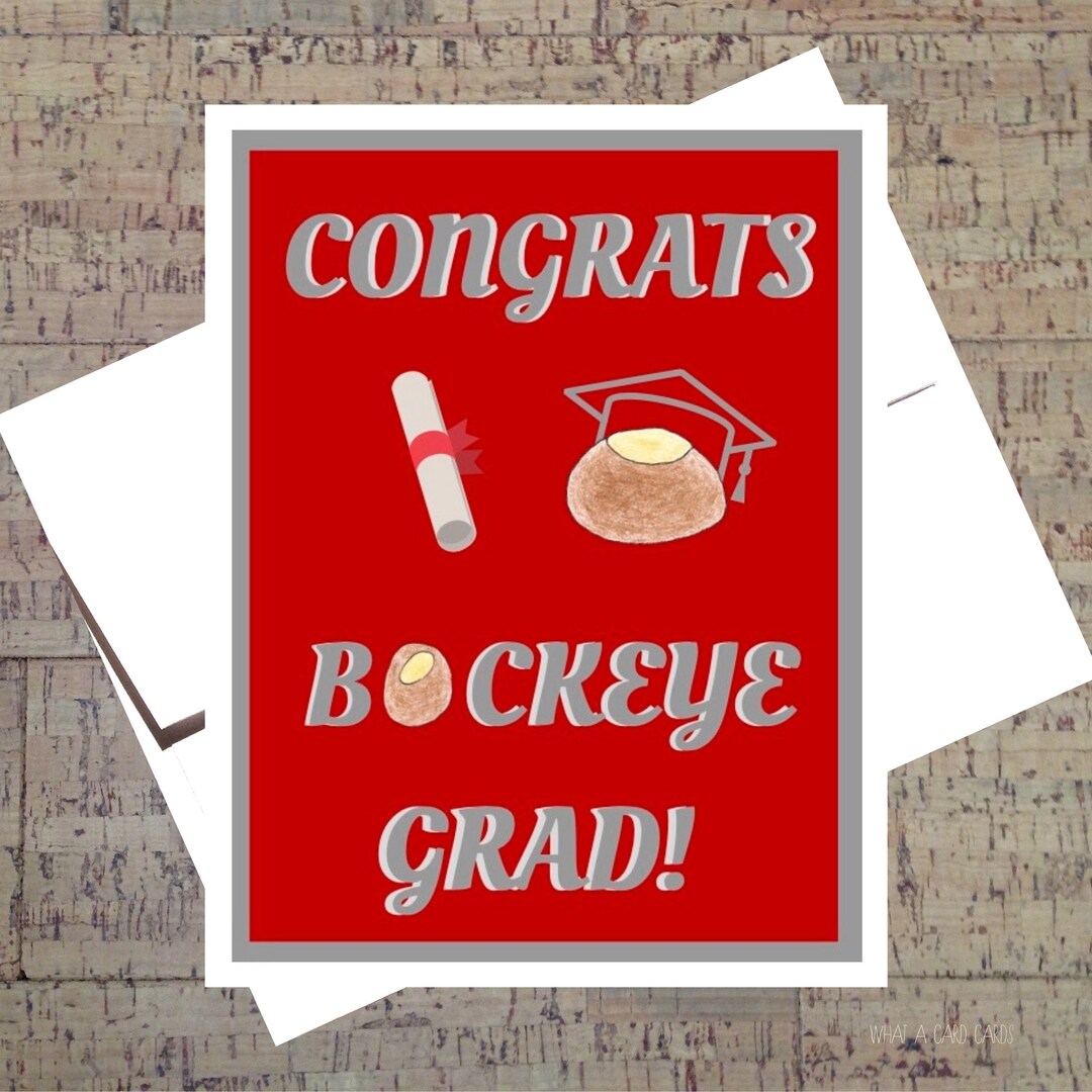 Funny Graduation Card Ohio State Card Congrats Grad Buckeye - Etsy