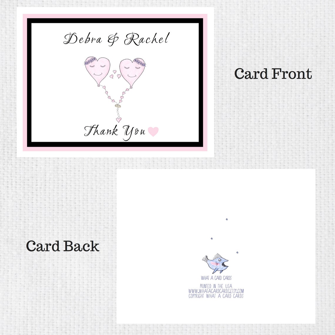Lesbian Wedding Thank You Card Lesbian Wedding Card Gay Etsy