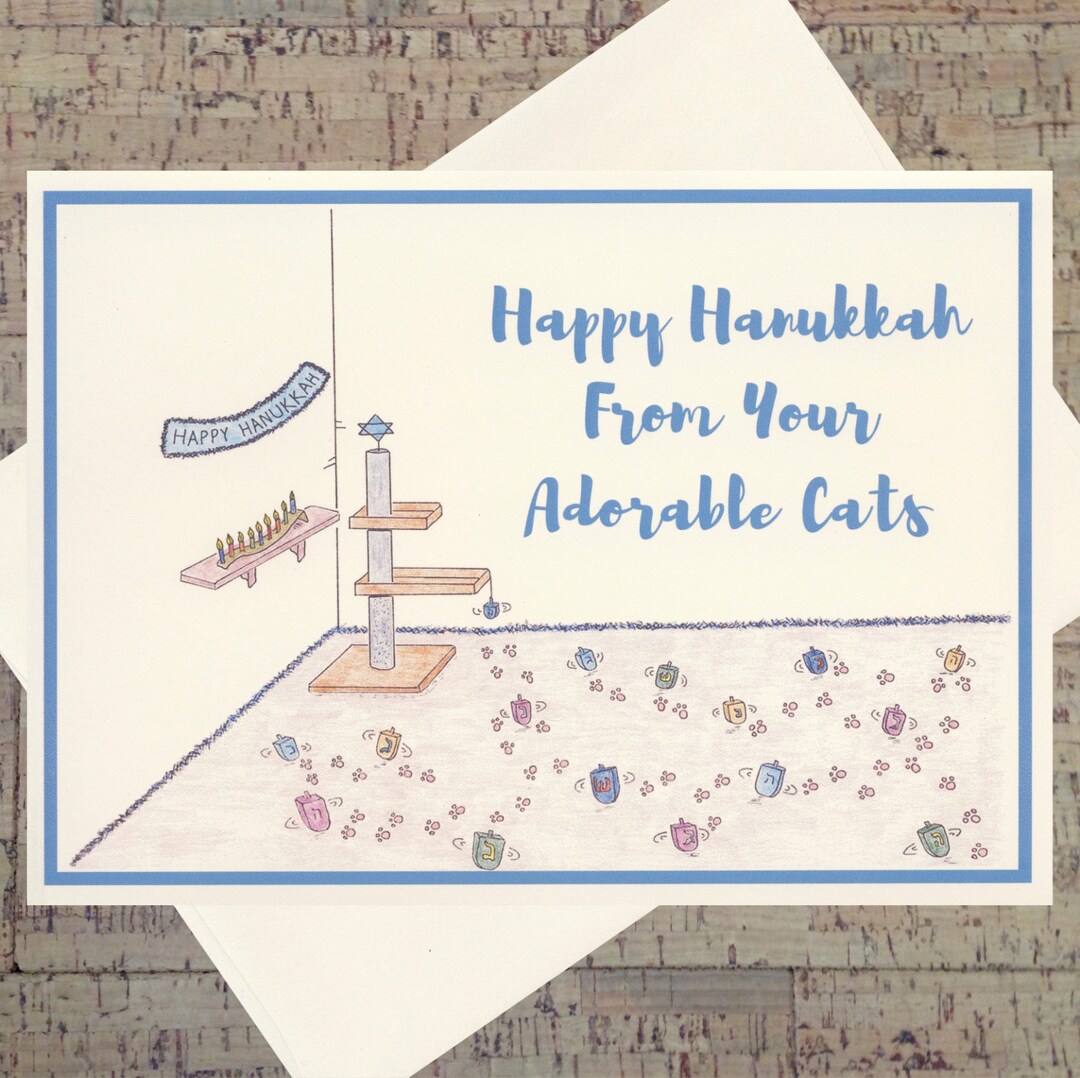 Cat Card Funny Hanukkah Card Hanukkah Card Jewish Card Cat - Etsy