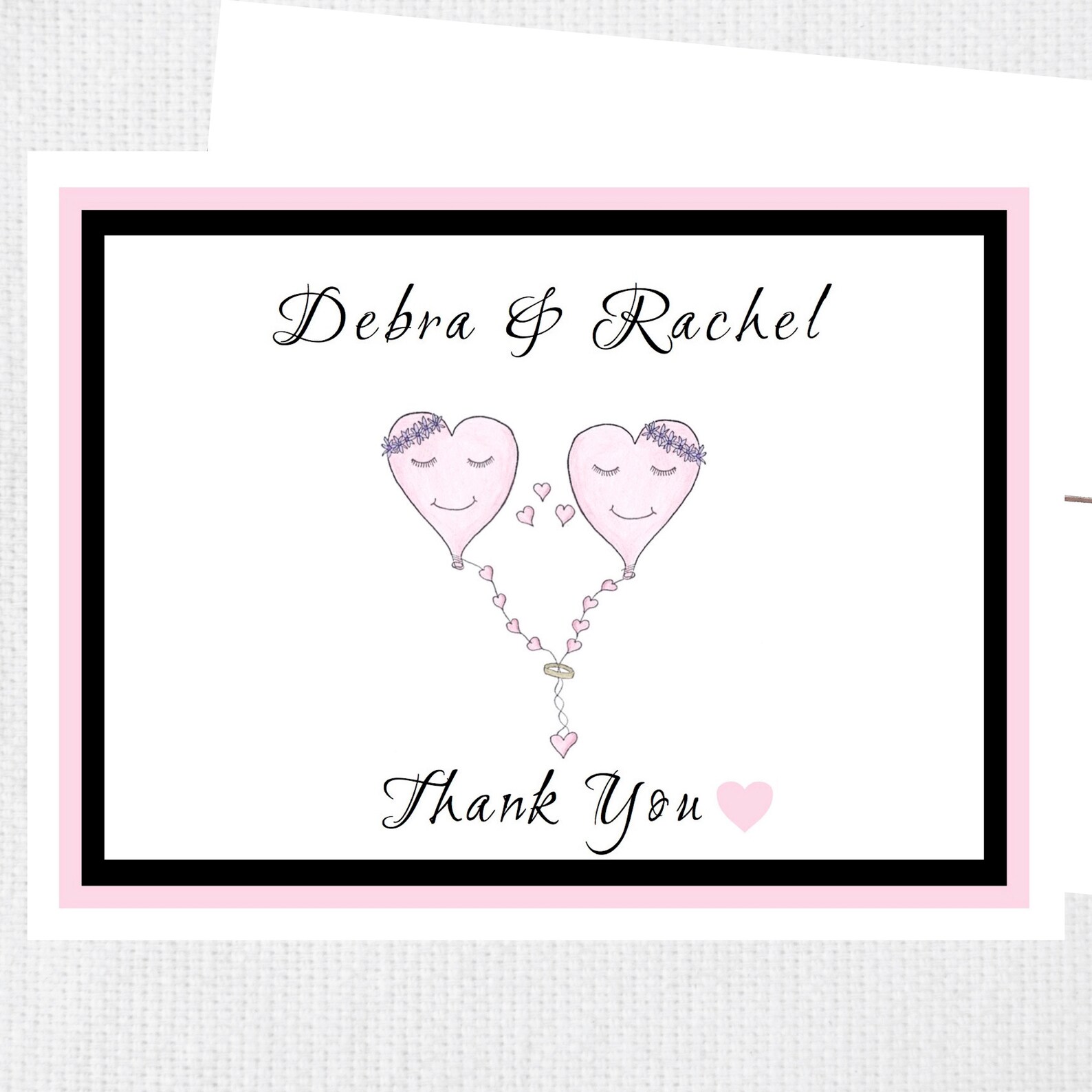 Lesbian Wedding Thank You Card Lesbian Wedding Card Gay Etsy