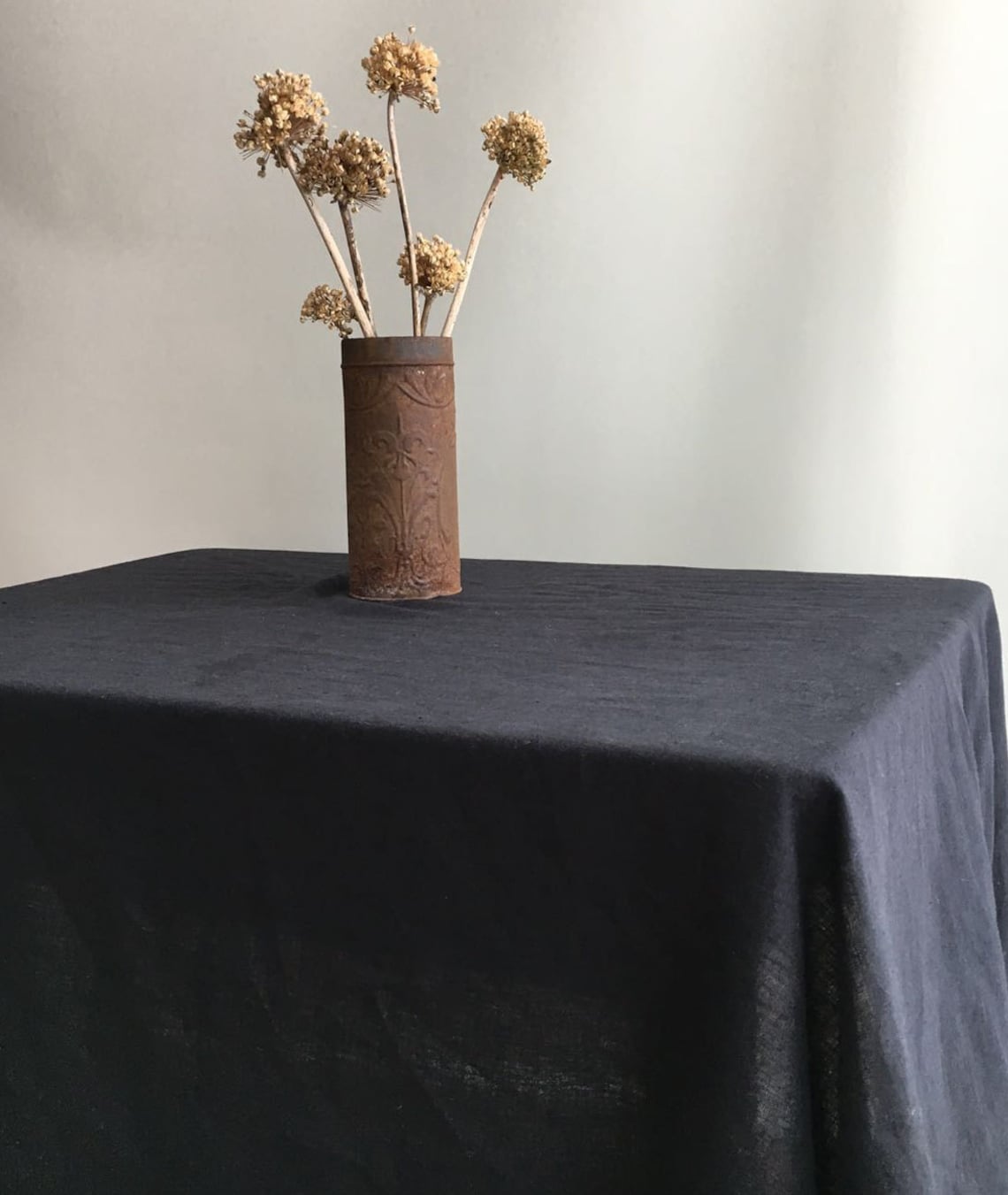 Black Tablecloth Black Linen Tablecloth Rectangle Tablecloth | Etsy