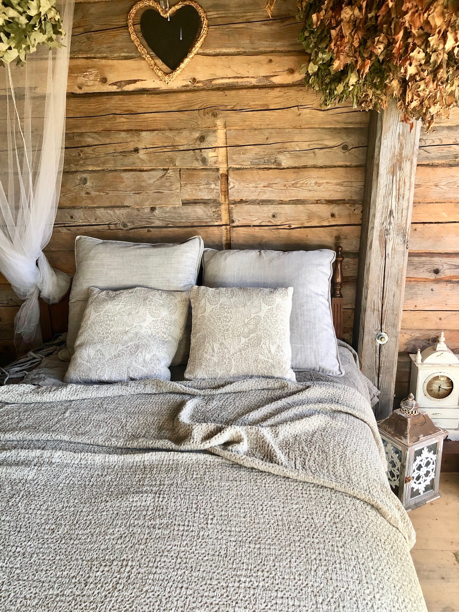 Linen Bed Cover Natural Taupe Textured, Rustic Linen, Rustic Blanket ...