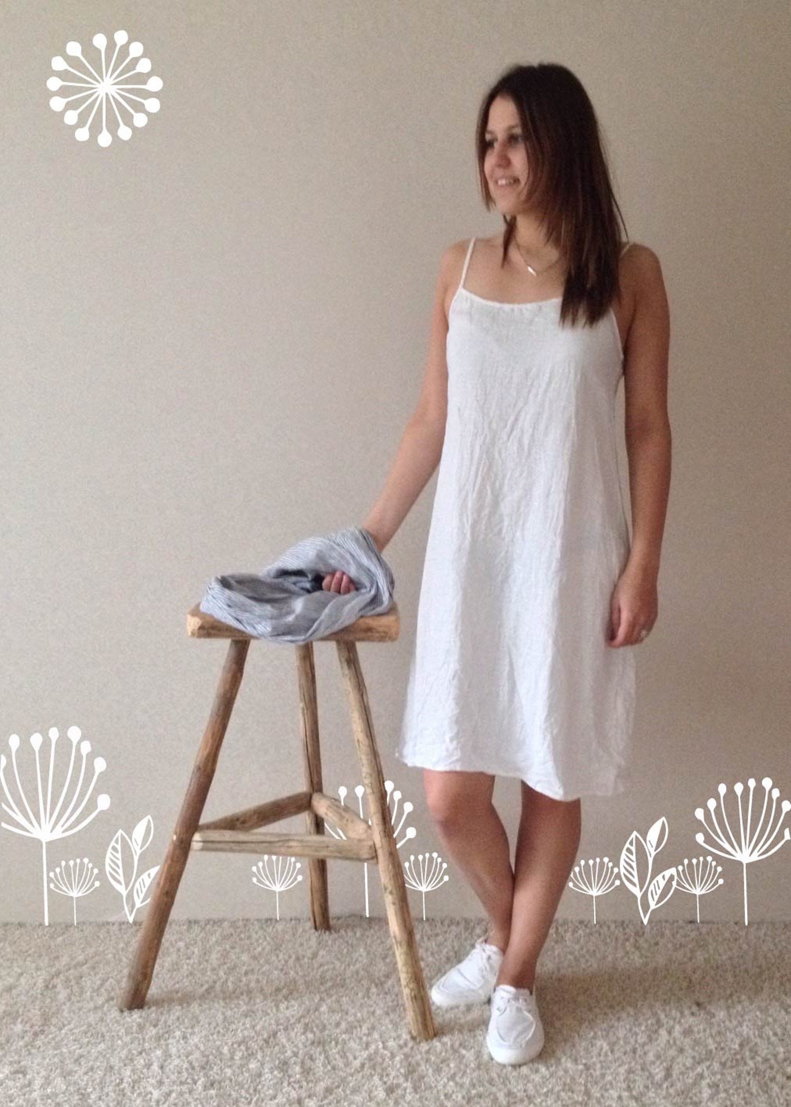 Linen Slip Dress Simple Lovely off White Linen Base Layer - Etsy