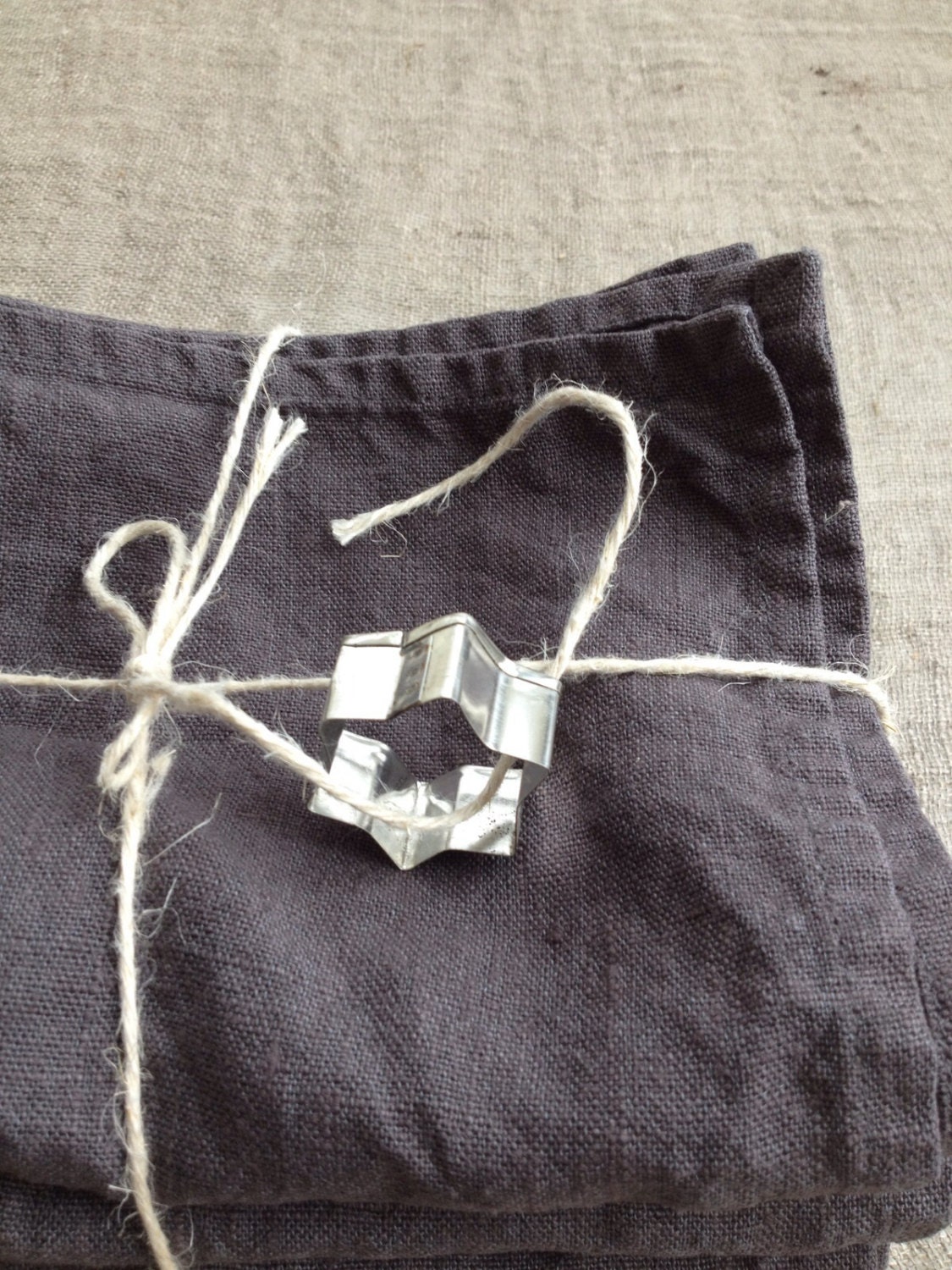 Linen Towels Set of Three Dark Grey Kitchen Towels Dish - Etsy