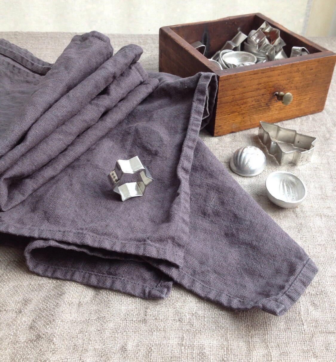 Linen Towels Set of Three Dark Grey Kitchen Towels Dish - Etsy