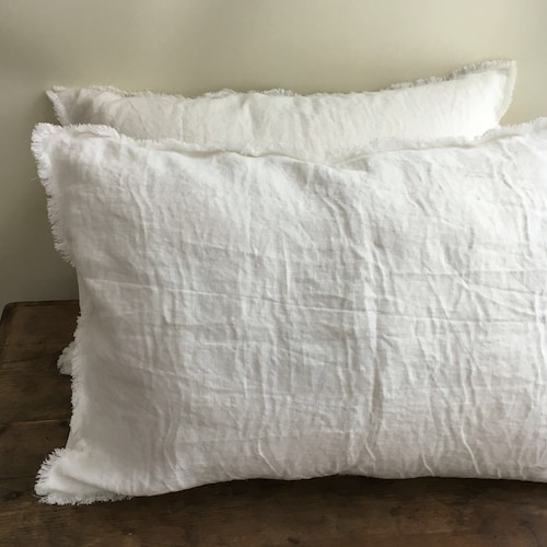 Set of Two Striped Linen Pillowcases Blue and White Linen - Etsy