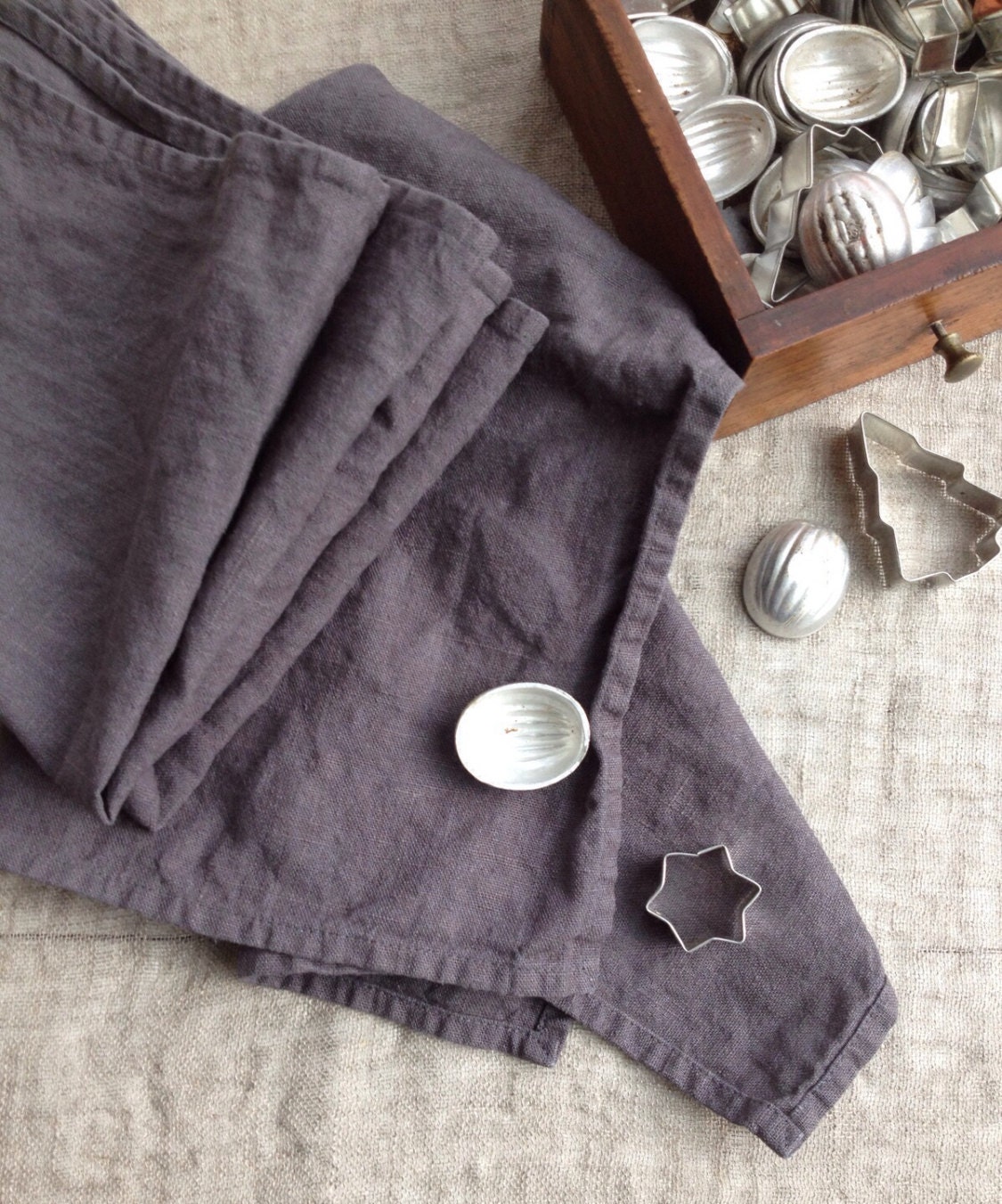 Linen Towels Set of Three Dark Grey Kitchen Towels Dish - Etsy