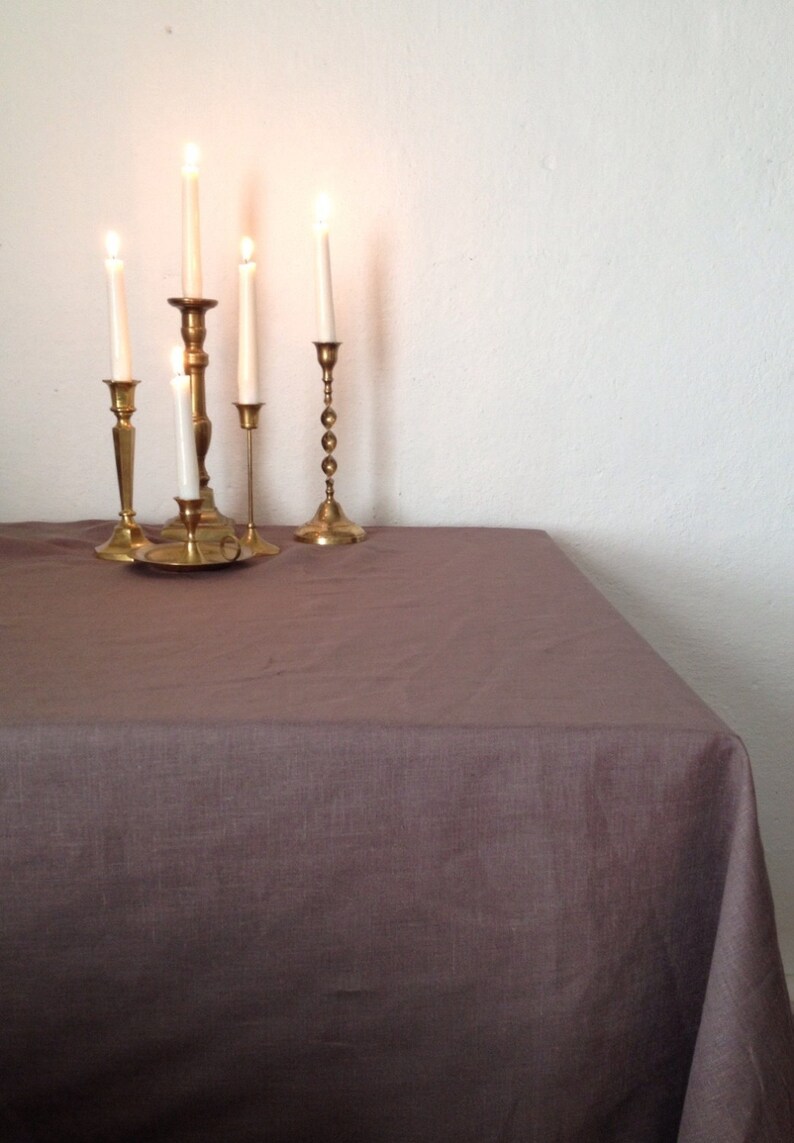 Brown Linen Tablecloth Brown Tablecloth Linen Table Cloth | Etsy