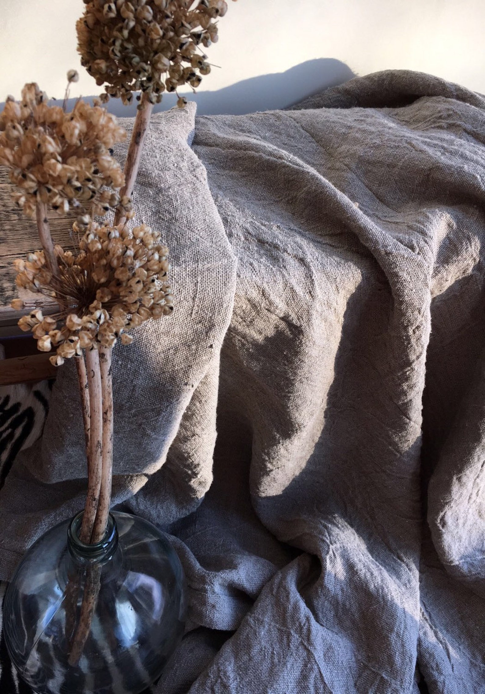 Linen Bed Cover Rustic Linen Rustic Blanket Linen Throw - Etsy UK