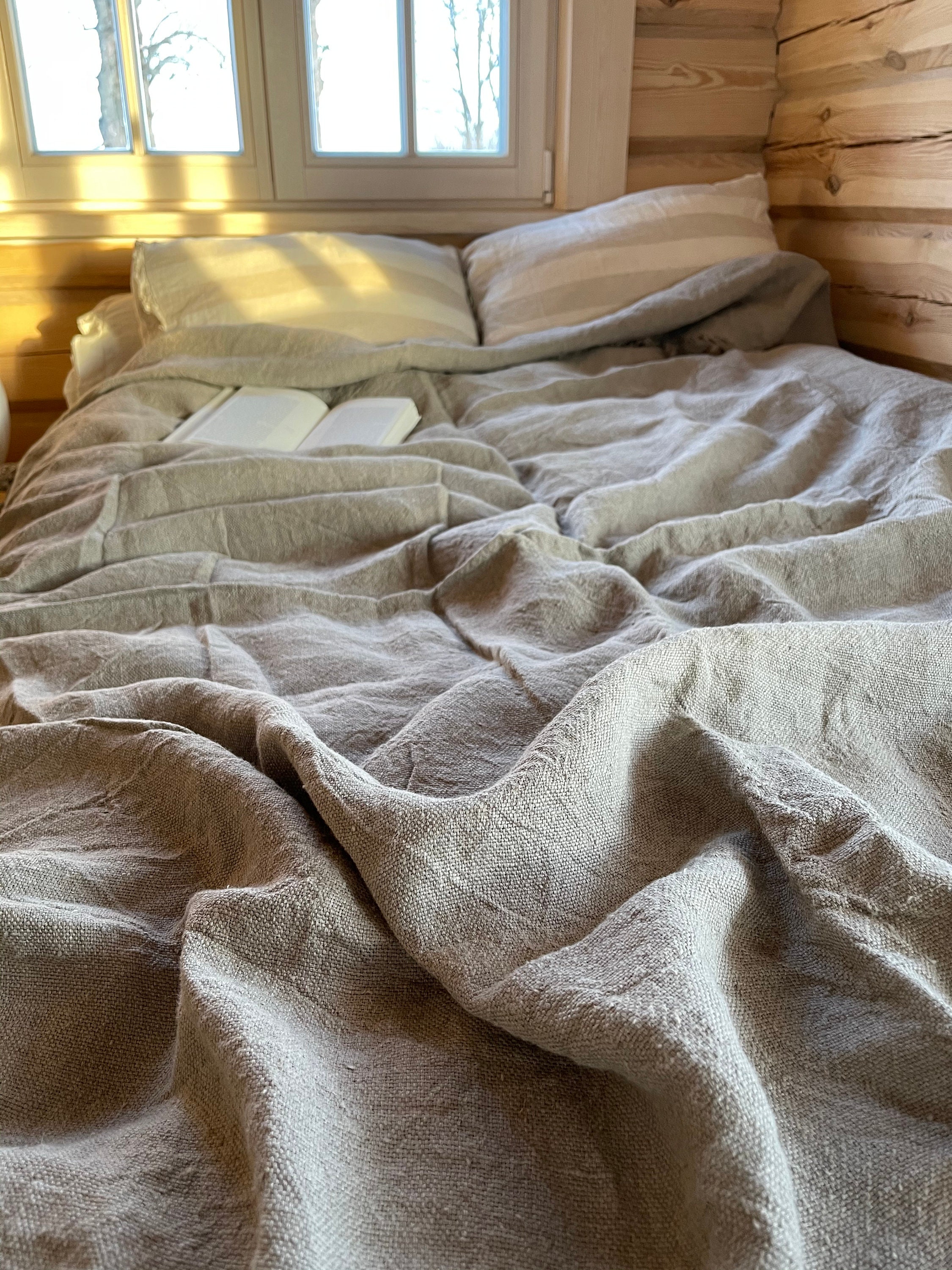 Linen Bed Cover Rustic Linen Rustic Blanket Linen Throw | Etsy UK