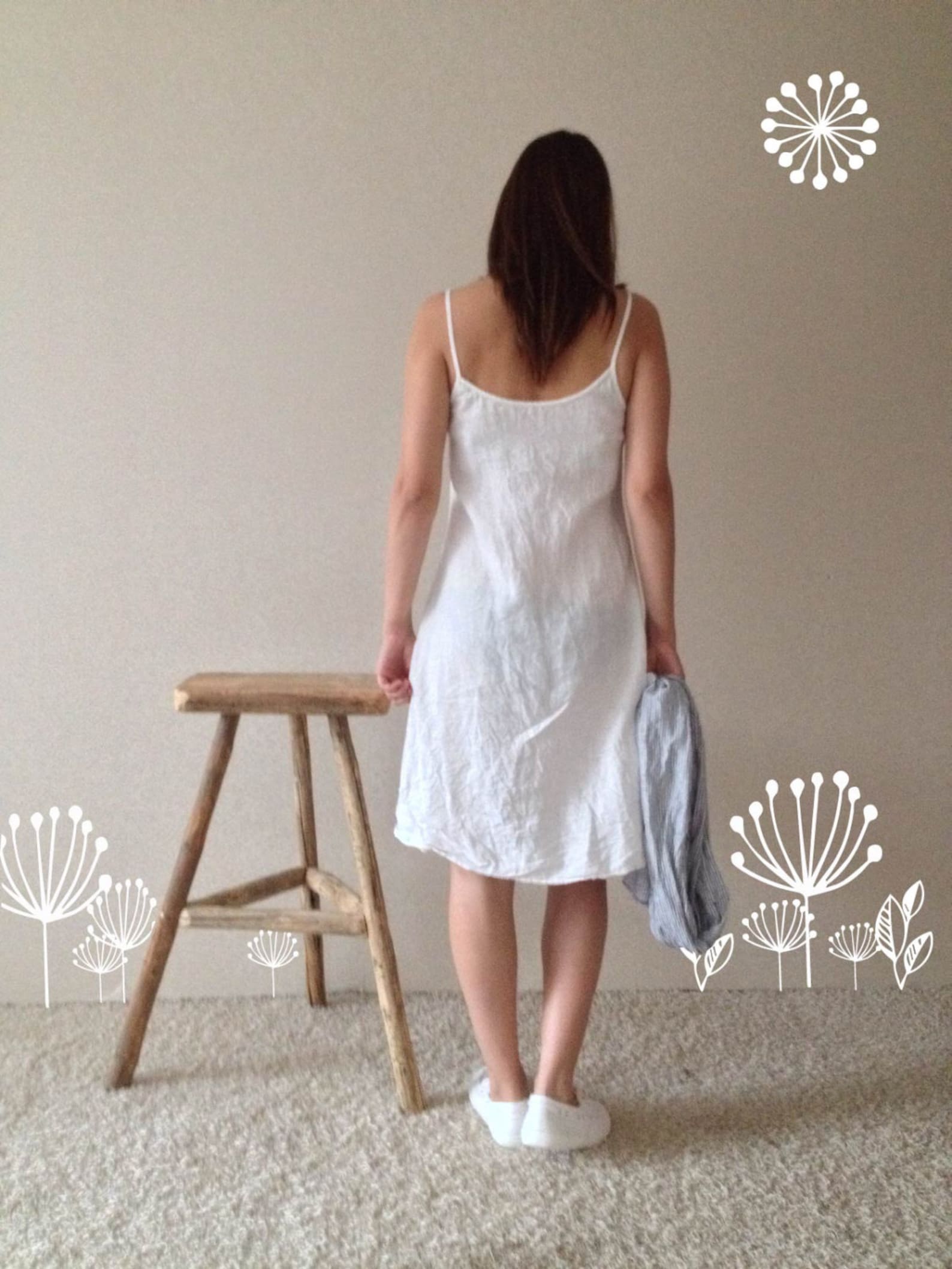 Linen Slip Dress Simple Lovely off White Linen Base Layer - Etsy