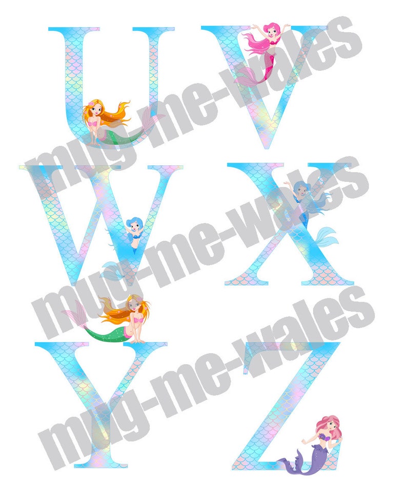 Mermaid Alphabet Initial Mug Mermaid Mug Mermaid Lovers | Etsy