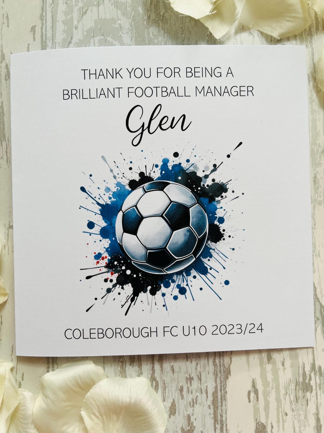 Personalised Football Coach Card, Thank You Card, Football Manager Card ...