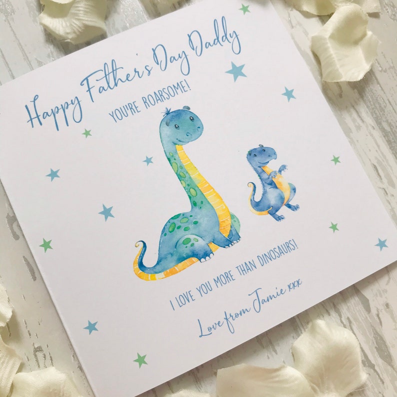 Dinosaur Fathers Day Card Personalised Father's Day Card | Etsy