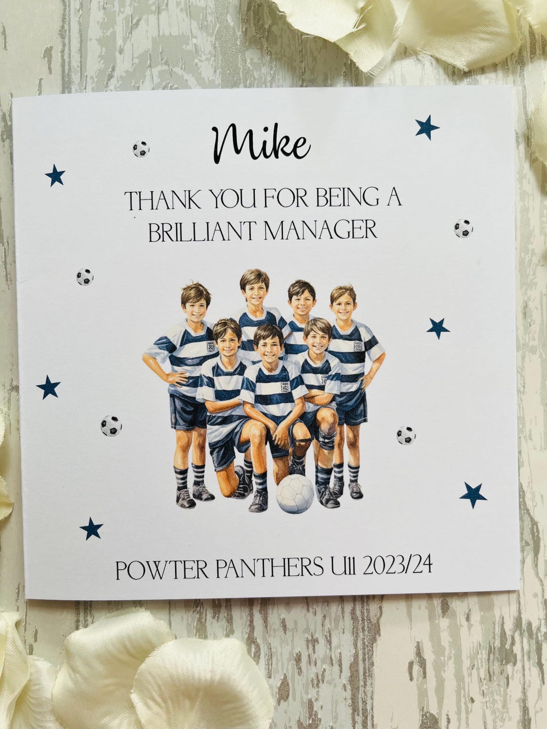 Personalised Football Coach Card, Thank You Card, Football Manager Card ...