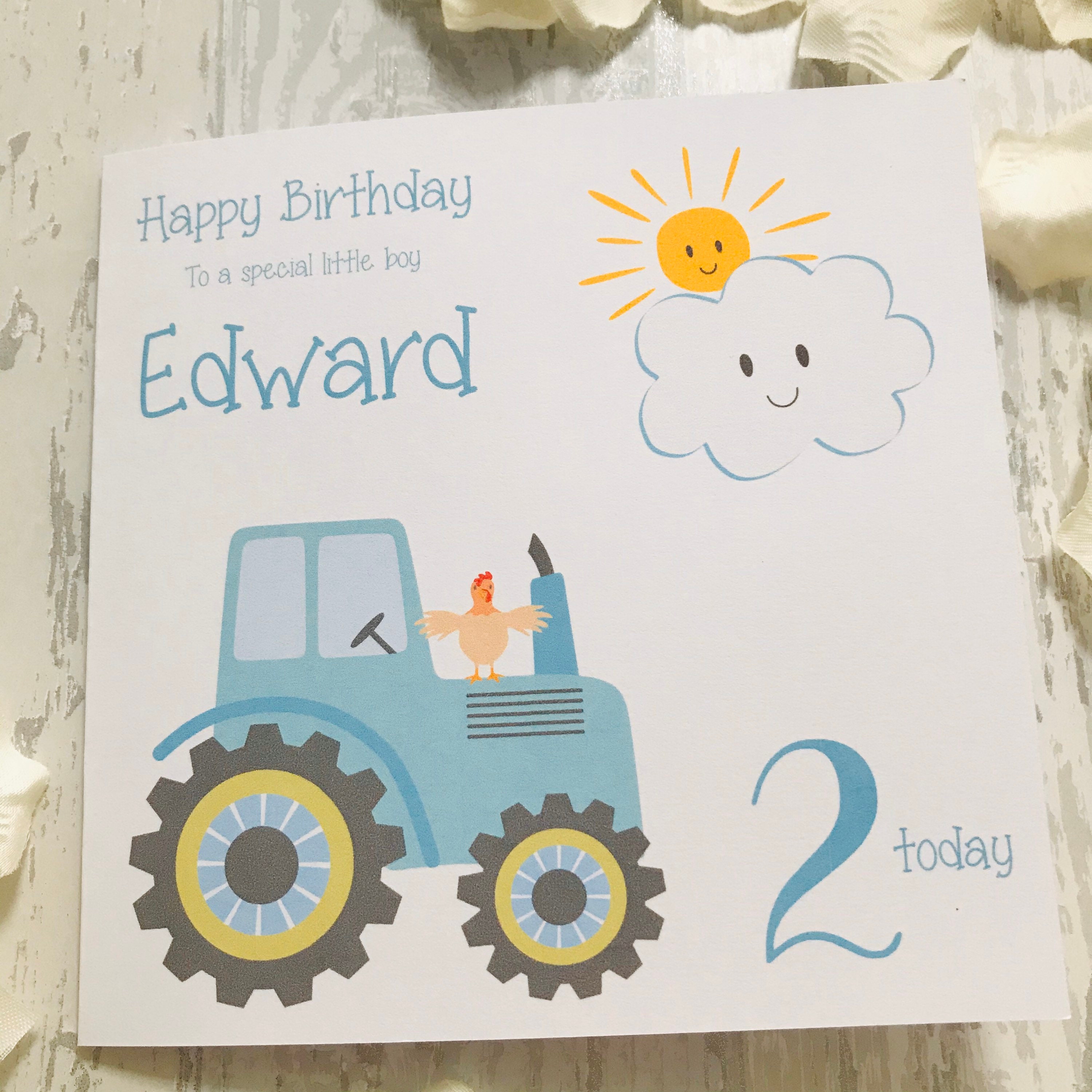 Personalised Tractor Card, Tractor Birthday Card, Birthday Boy Card ...