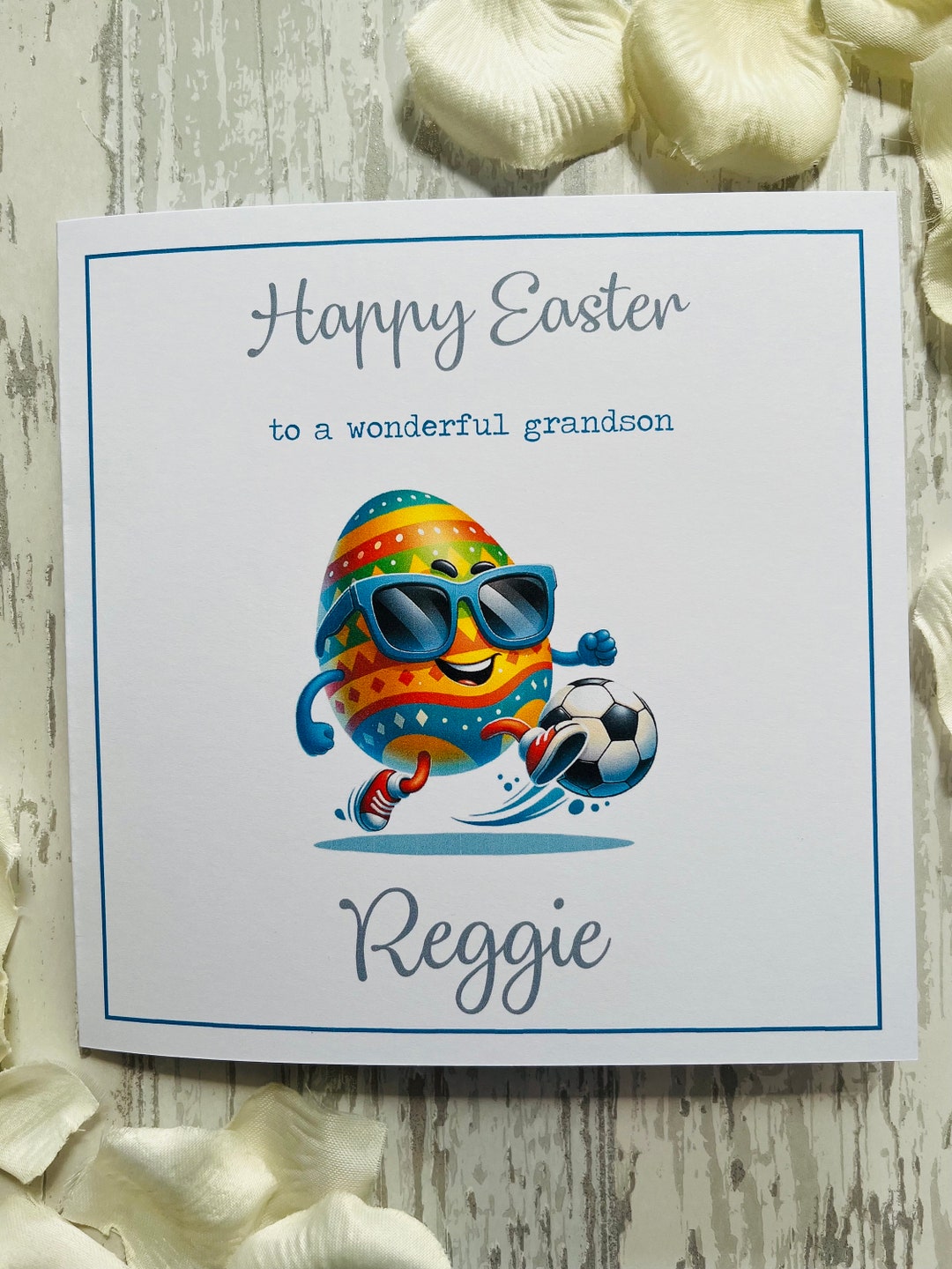 Personalised Easter Card, Personalised Easter Egg Football Card, Easter ...