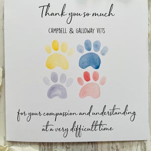 Personalised Vet Card, Vet Thank You, Veterinary Thank You Card ...